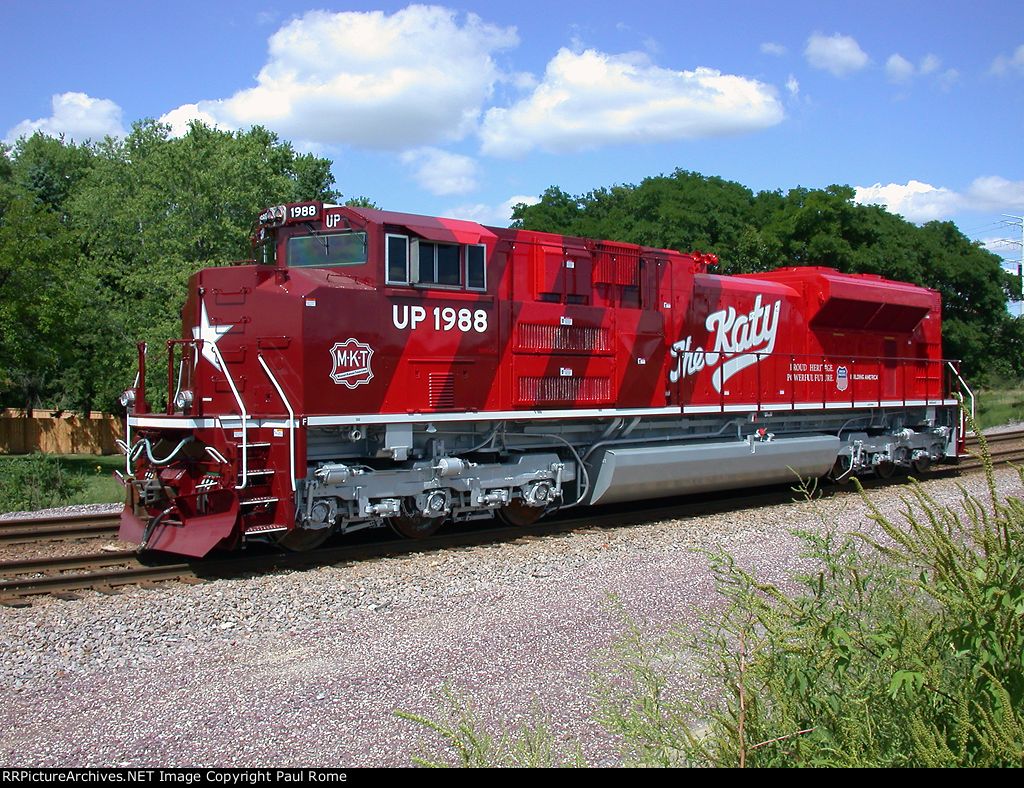 UP 1988, EMD SD70ACe, KATY Heritage unit, NEW at the UPRR's unveiling ceremony at Proviso Yard